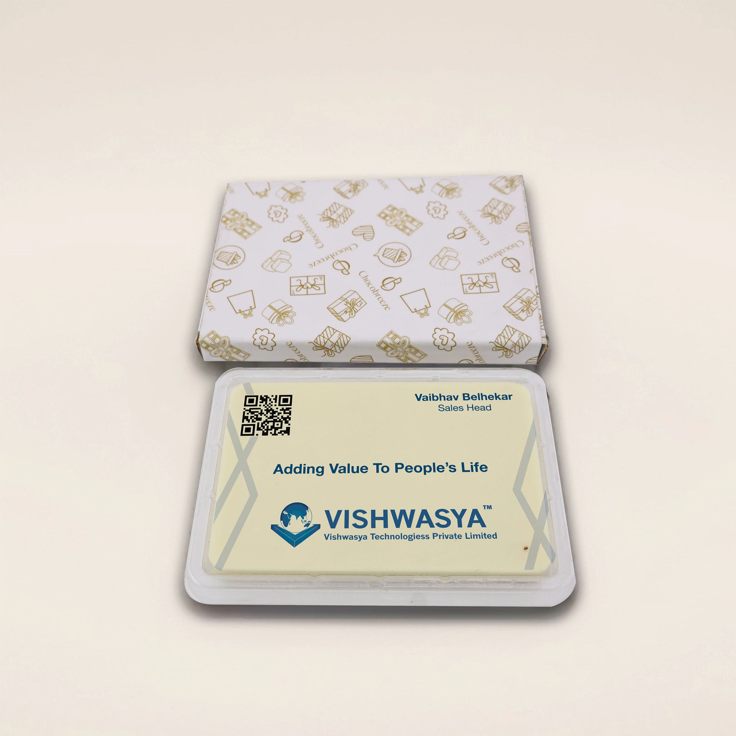 Exclusive Visiting Card Chocolate in Chocobreeze Premium Paper Box ...