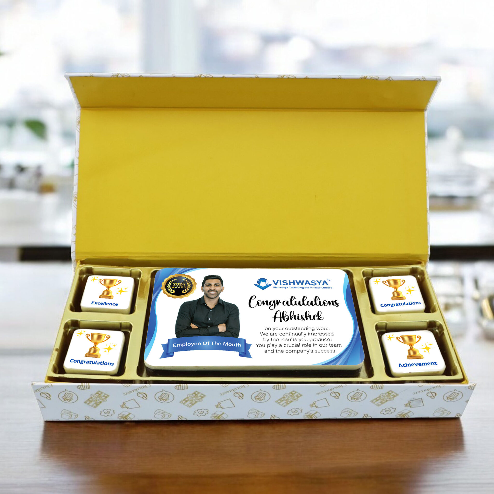 Premium Employee Recognition Chocolates in Chocobreeze Luxury Rigid Box ...