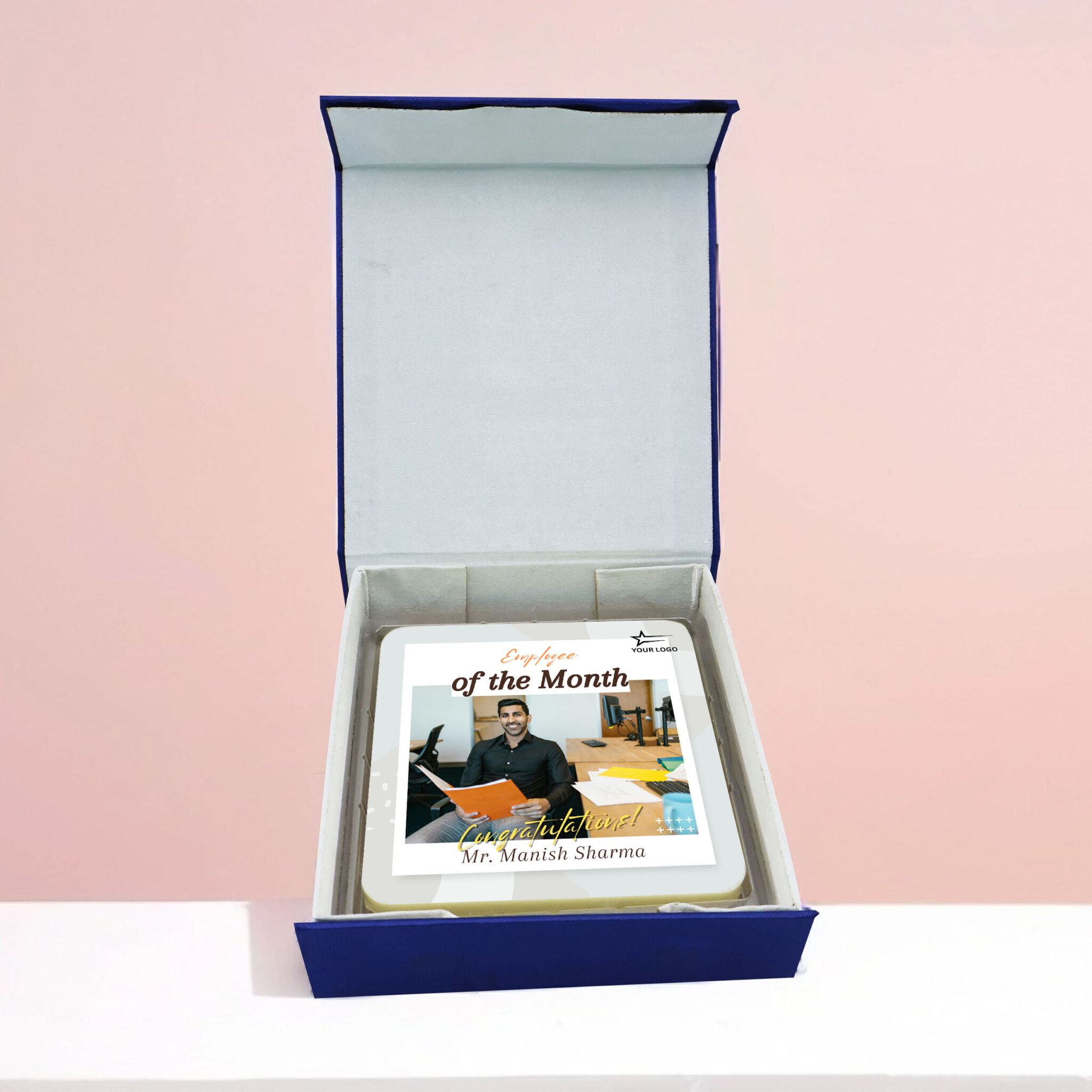 Elegant Appreciation Award Chocolate in Luxury Satin Rigid Box ...