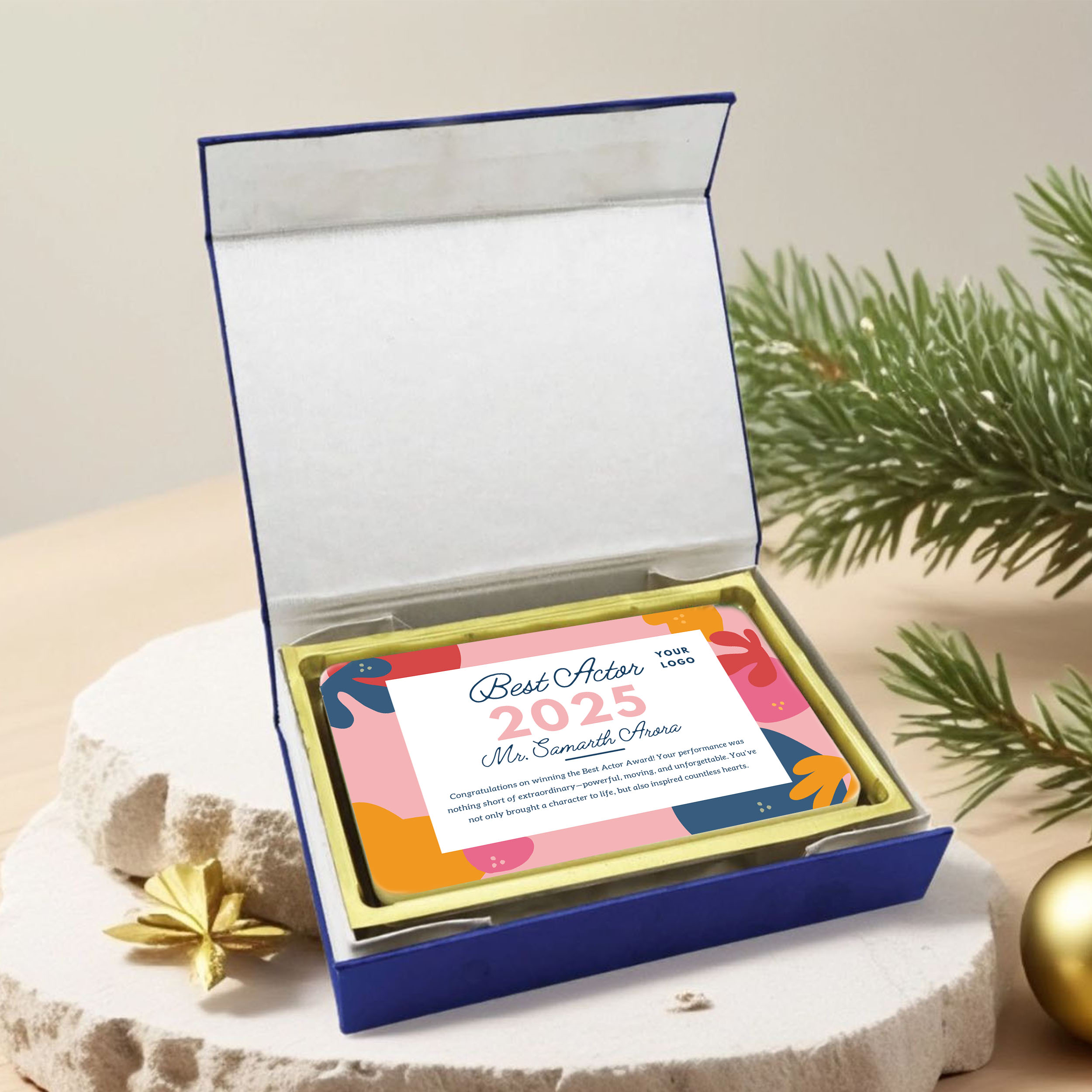 Elegant Award Ceremony Chocolate in Luxury Satin Rigid Box ...
