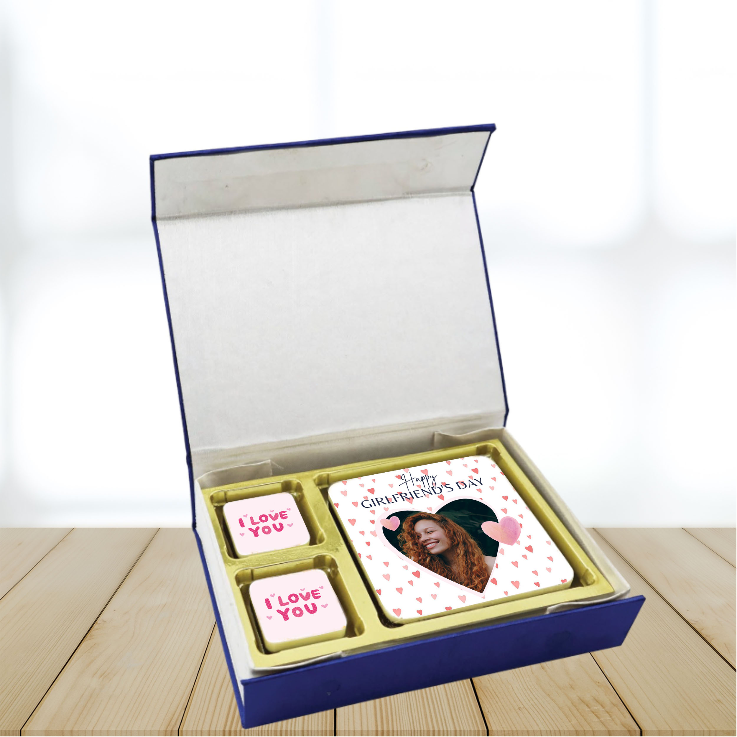 Charming Girlfriend’s Day Chocolates in Luxury Satin Rigid Box ...