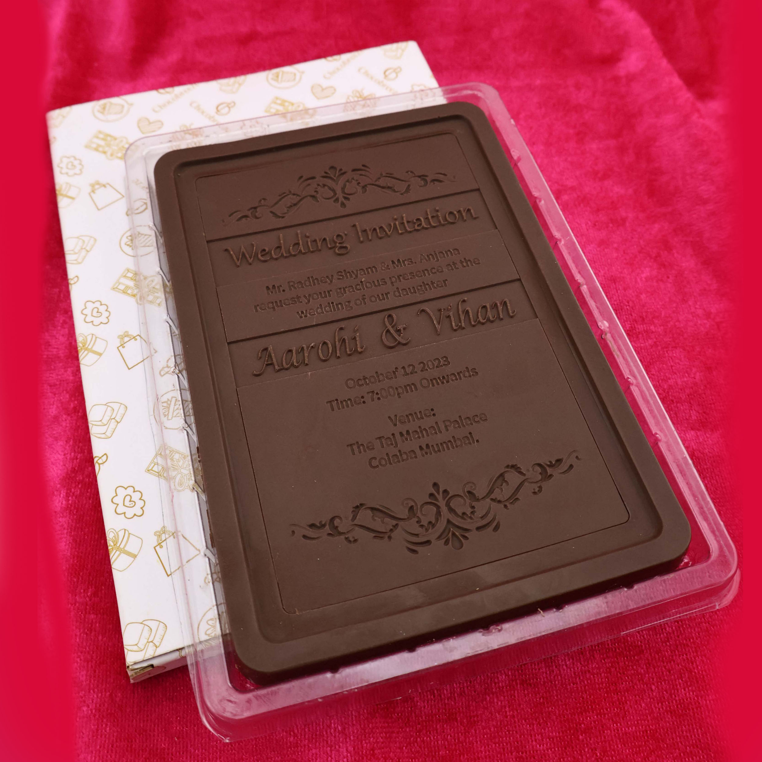 Elegant Wedding Invitation Chocolate in Chocobreeze Premium Paper Box ...