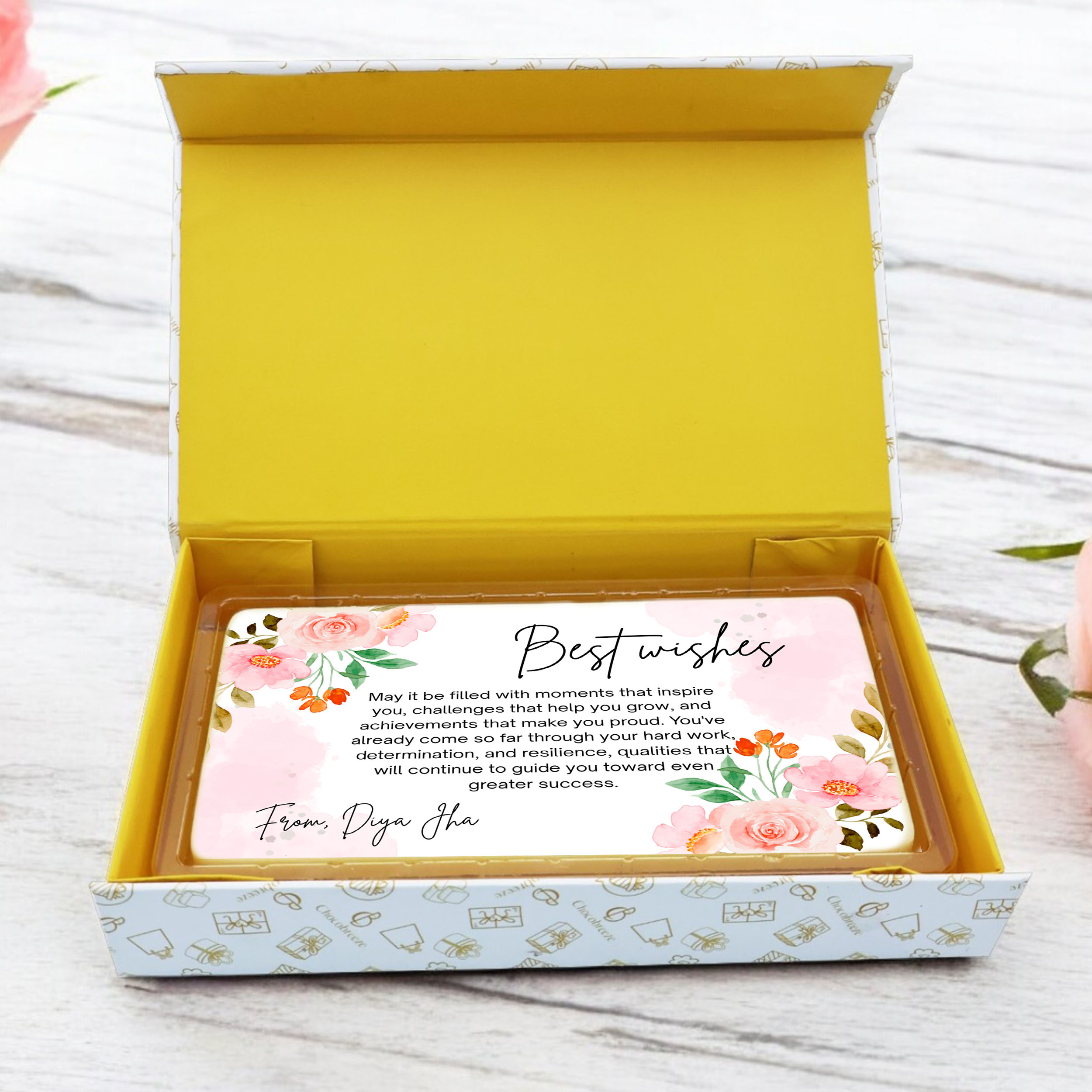 Elegant Best Wishes Chocolate in Chocobreeze Luxury Rigid Box ...