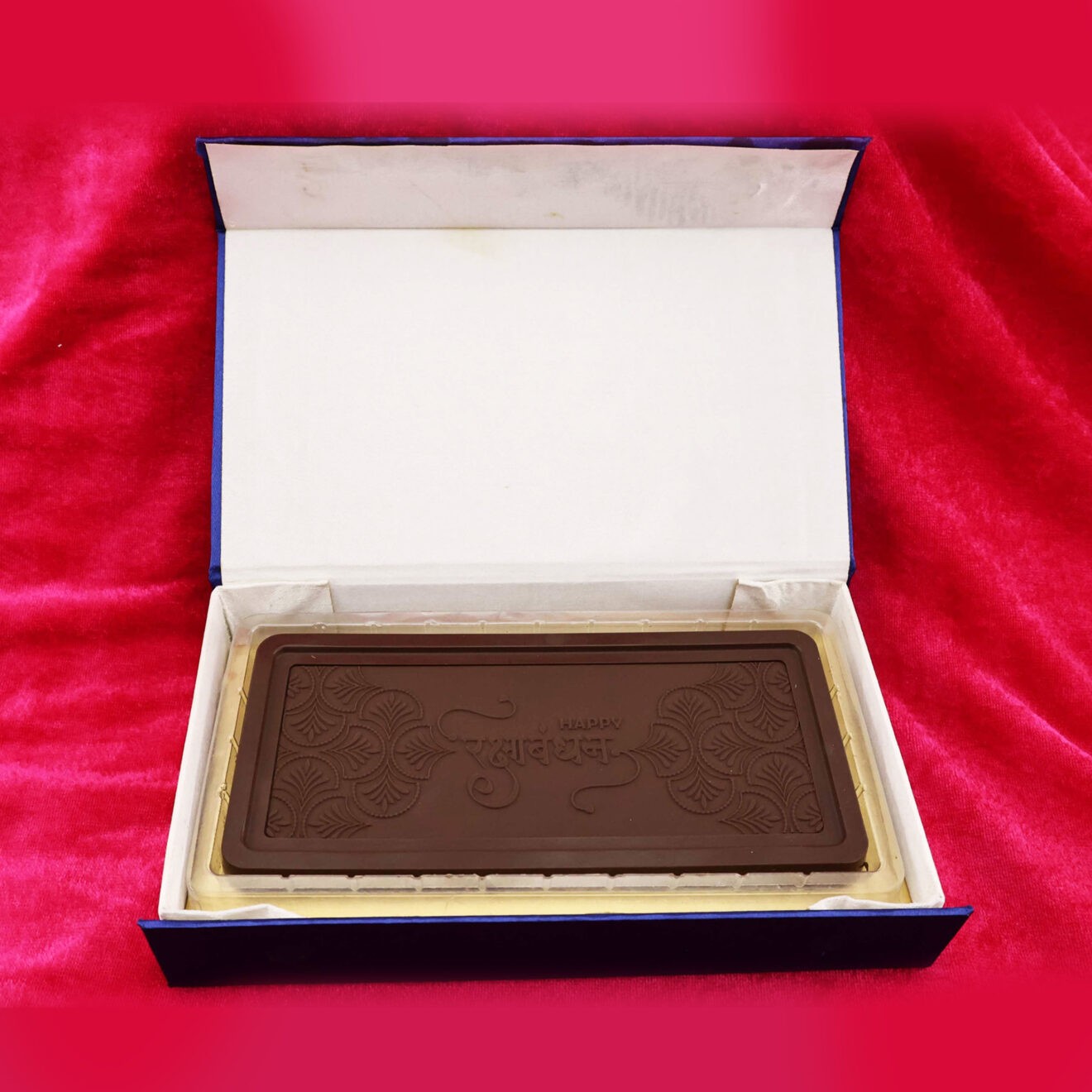 Elegant Rakshabandhan Chocolate in Luxury Satin Rigid Box - Chocobreeze ...