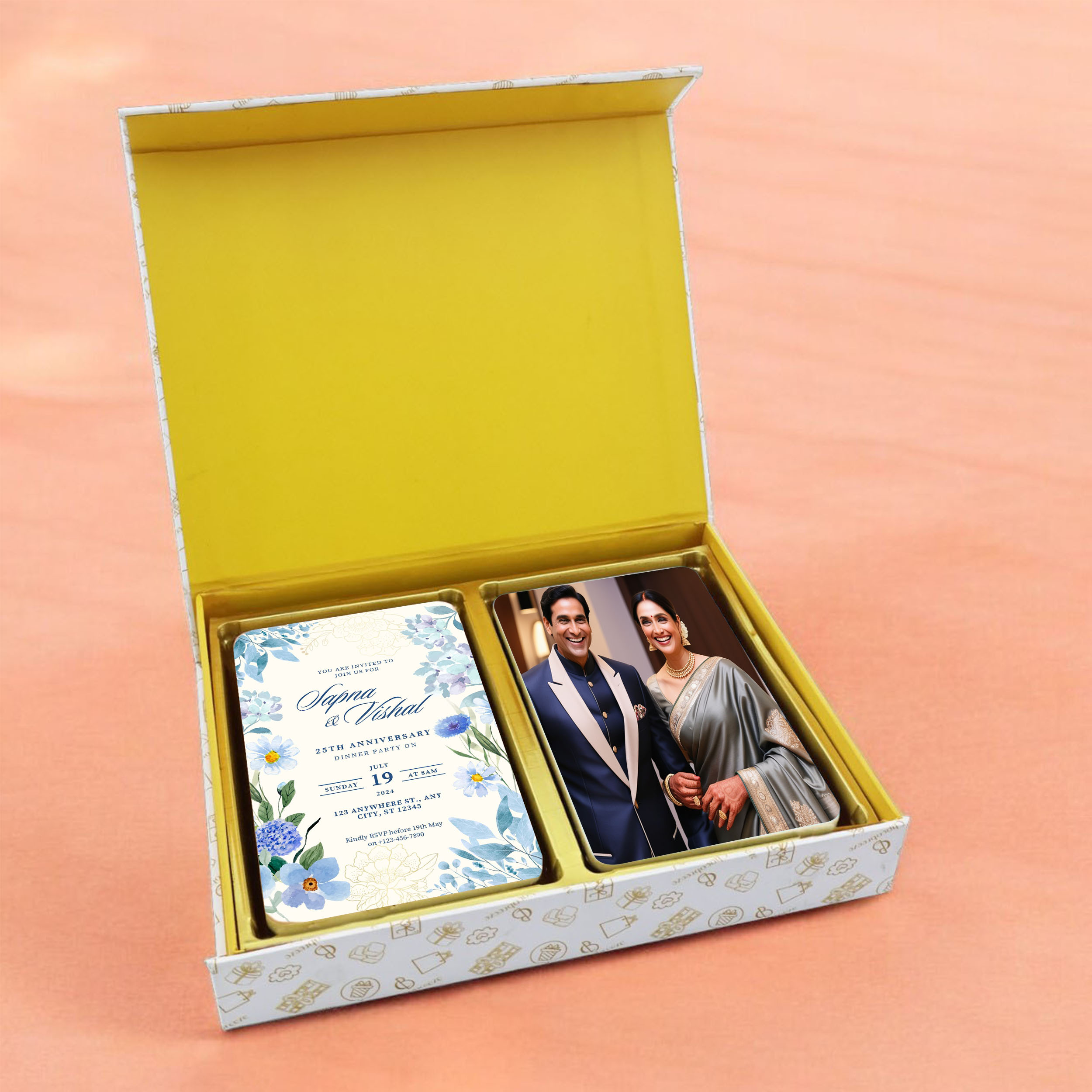 Elegant Wedding Invitation Chocolates in Chocobreeze Luxury Rigid Box ...