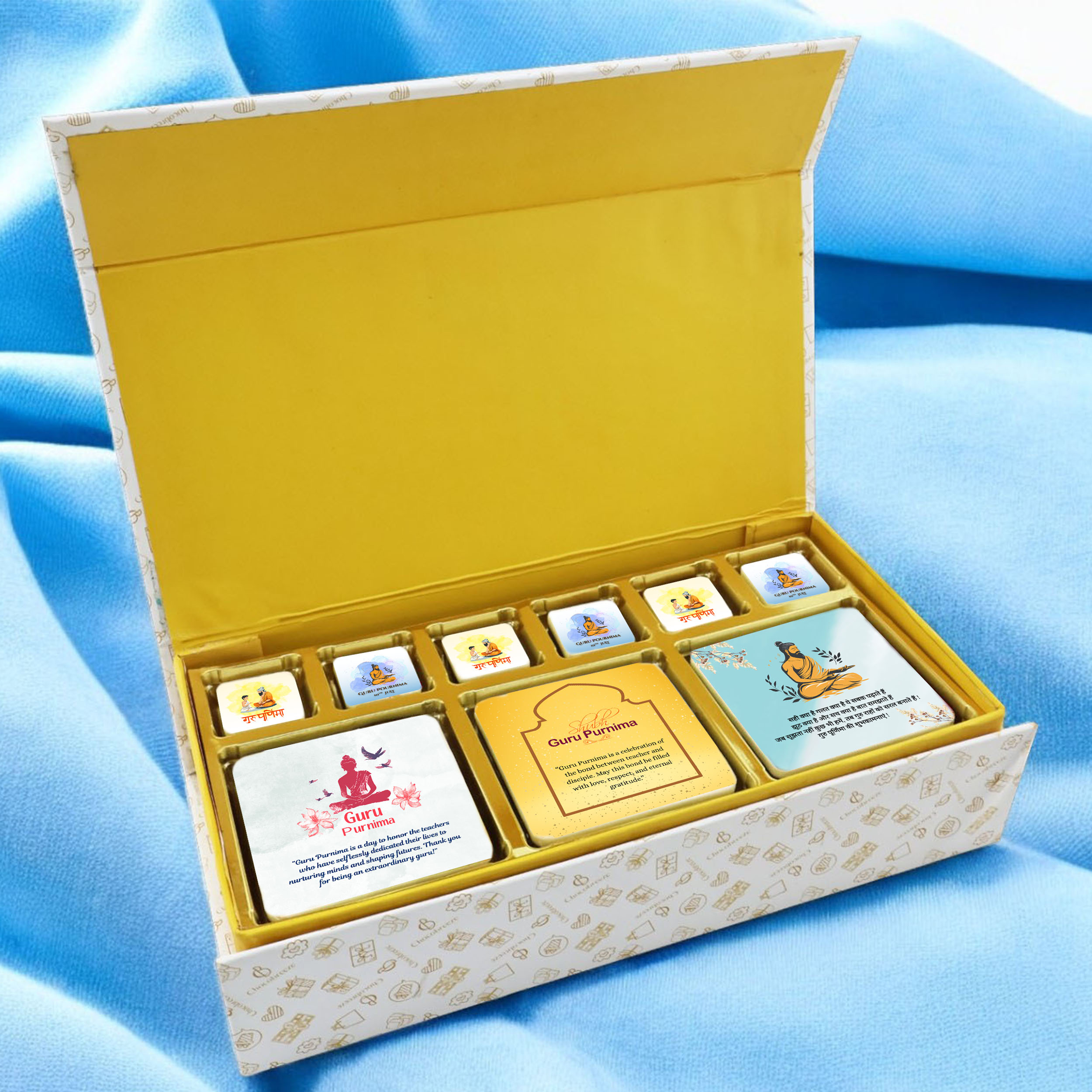 Elegant Guru Purnima Chocolate Gift in Chocobreeze Luxury Rigid Box ...