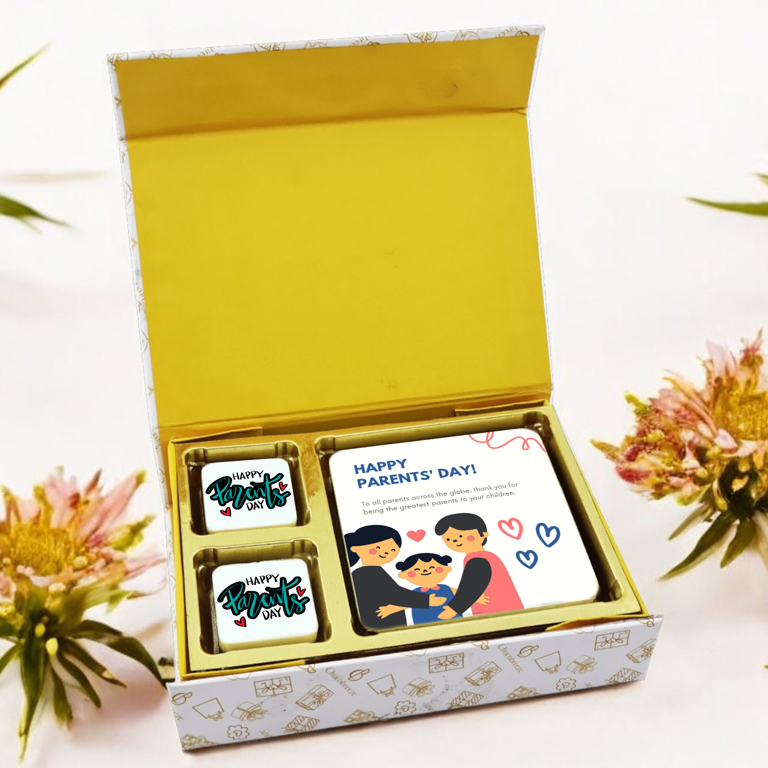 Heartfelt Parent’s Day Chocolate Gift in Chocobreeze Luxury Rigid Box ...