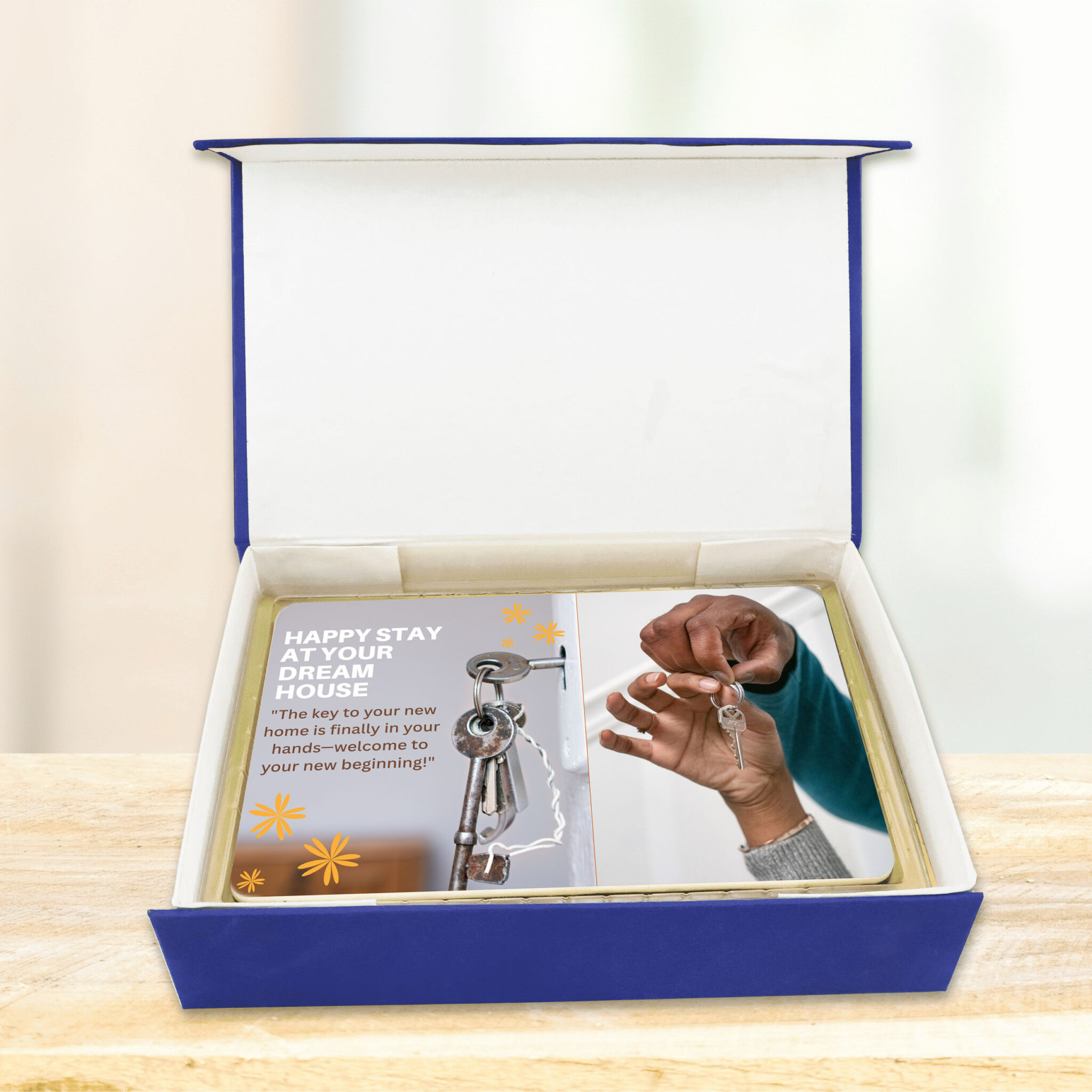 Premium Property Key Handover Chocolate Gift in Luxury Satin Rigid Box ...