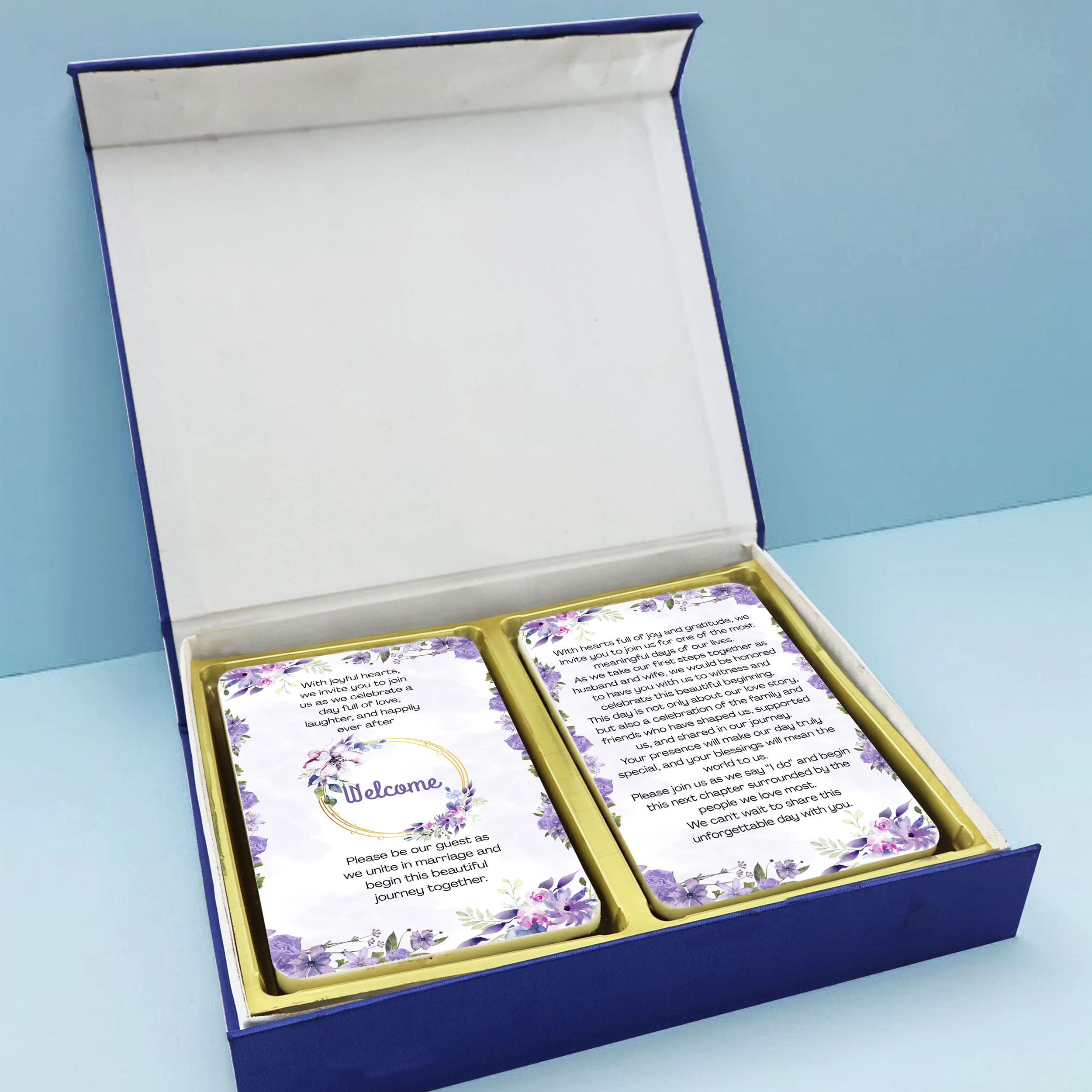 Elegant Wedding Chocolates in Luxury Satin Rigid Box - Chocobreeze ...