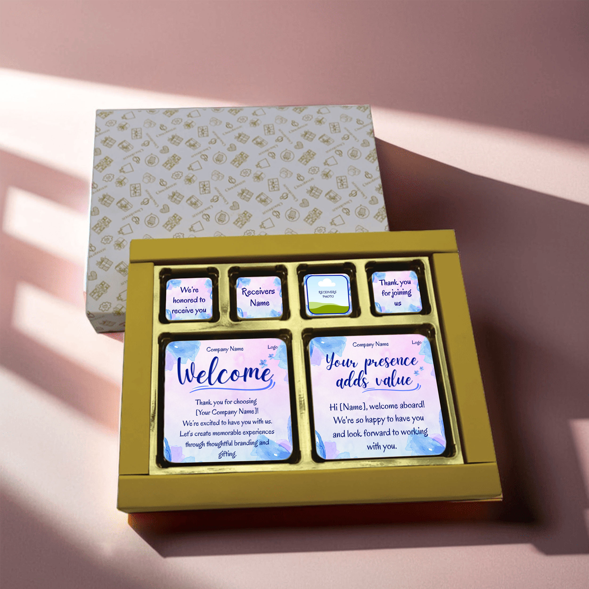Personalized Welcome Gift Chocolate Box in Premium Sleeve Packaging ...
